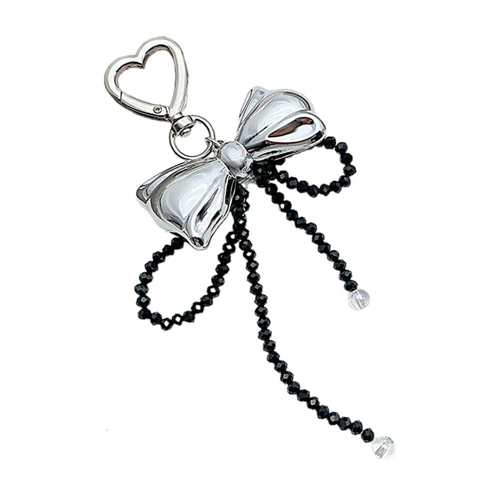 Кристалльный бант-подвеска для сумки и ключей, Черный