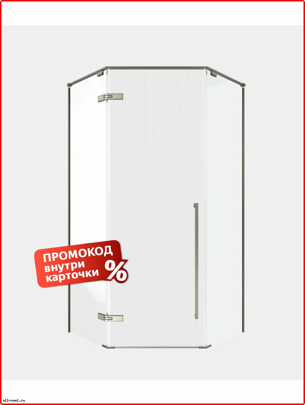 Душевой уголок Timo Amilcare 90x90, пятиугольная, прозрачное, серебристый, распашные, без поддона в комплекте