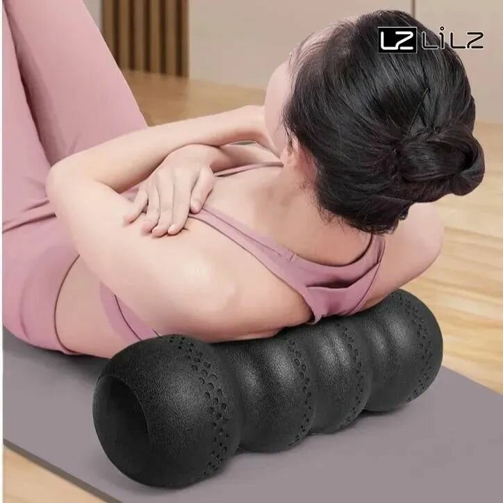 Массажный ролик МФР. Валик для пилатеса и йоги, массажер спортивный для спины