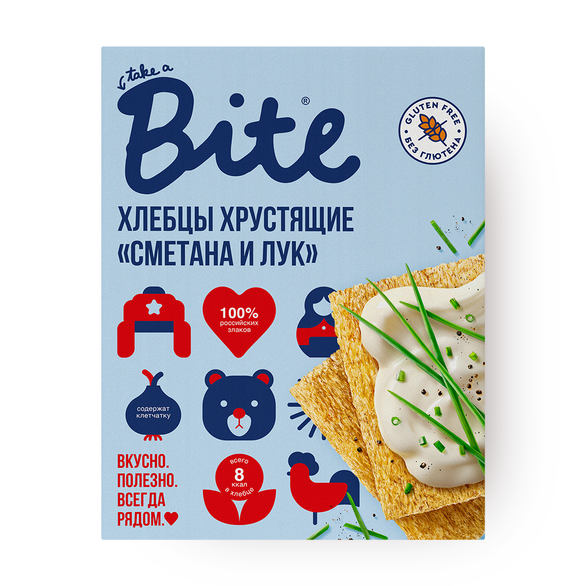 Хлебцы кукурузно-рисовые хрустящие Take a Bite со вкусом сметана и лук