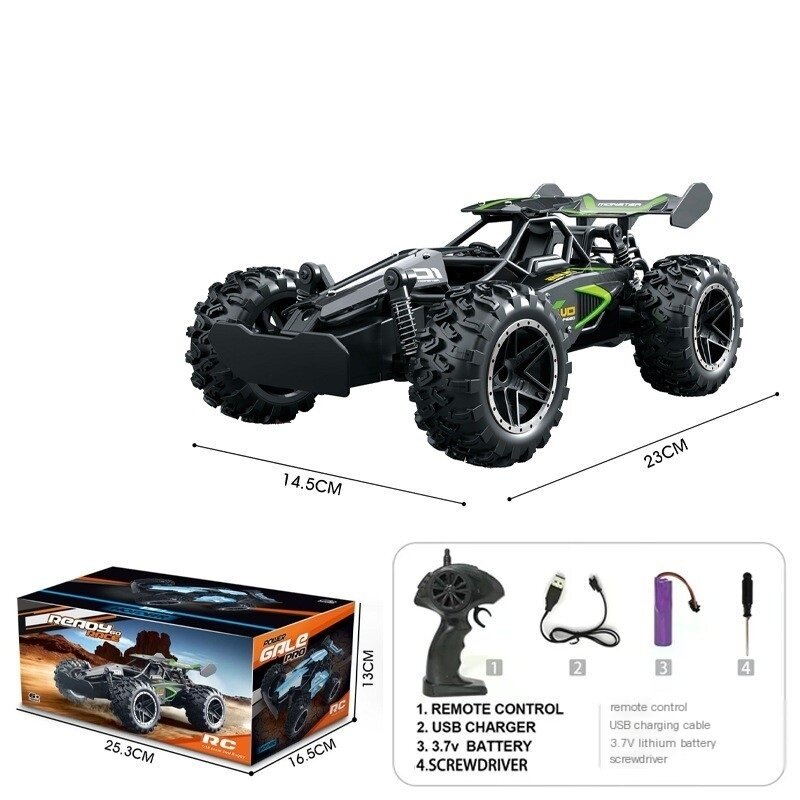 Радиоуправляемая машинка-багги Big-foot Off-road Buggy RC Car масштаба 1/18 с подсветкой, высокоскоростная радиоуправляемая машинка-горный велосипед, игрушка, подарок. 2.4G