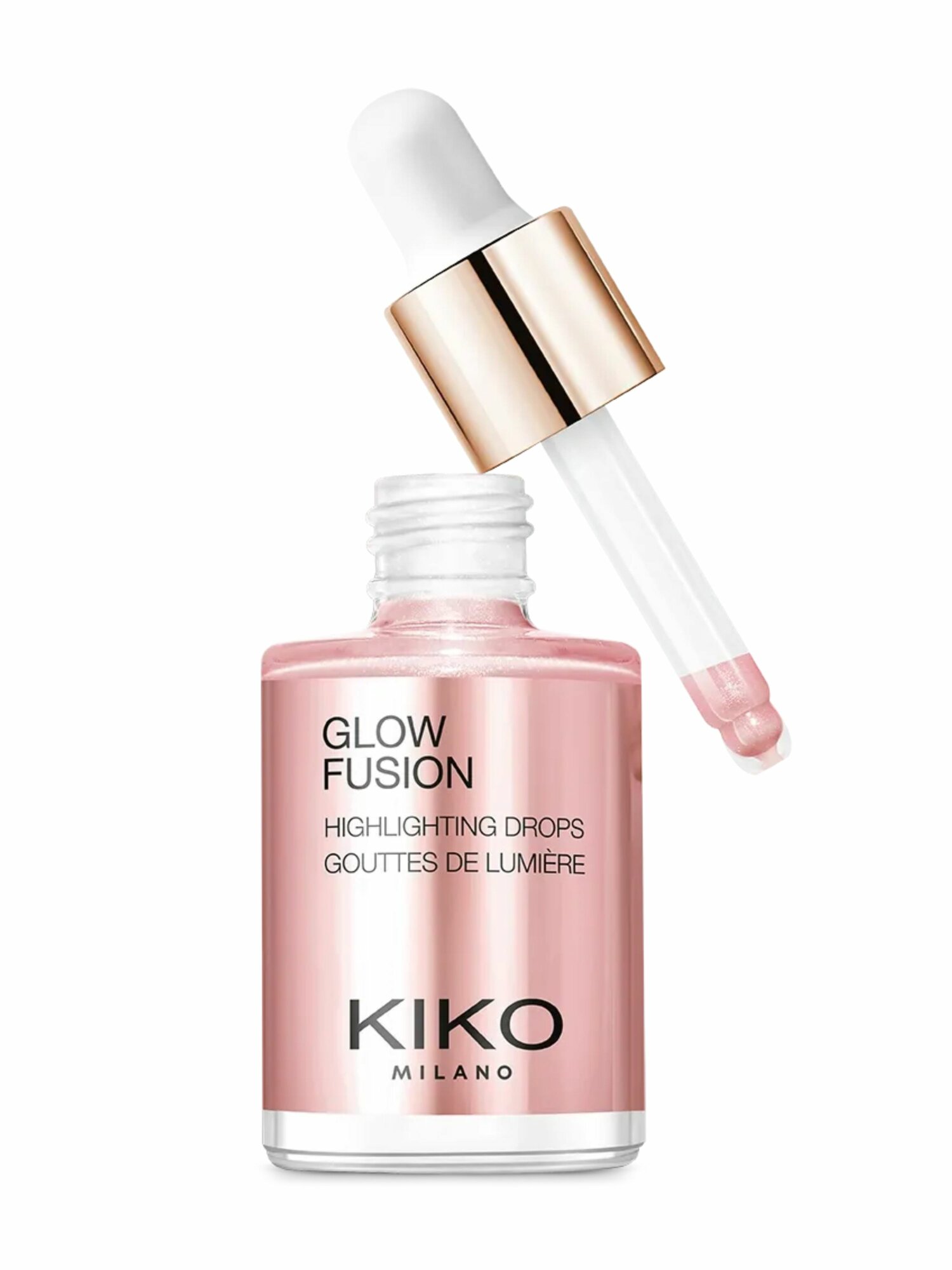 KIKO MILANO Жидкий хайлайтер для лица Glow Fusion Highlighting Drops (01 Platinum Rose)