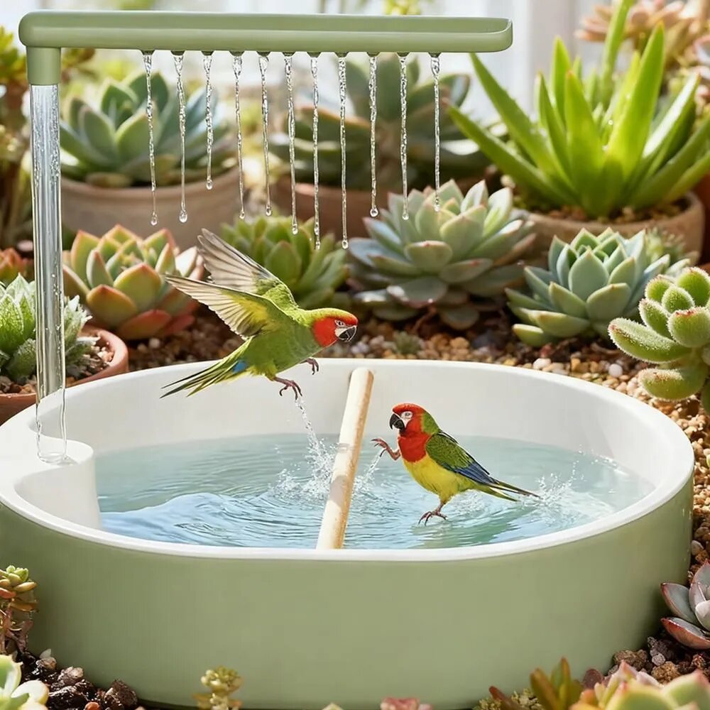 Душ для попугая-Специальное приспособление для купания домашних попугаев и птиц, Бесшумный, Регулируемая скорость потока-маленький