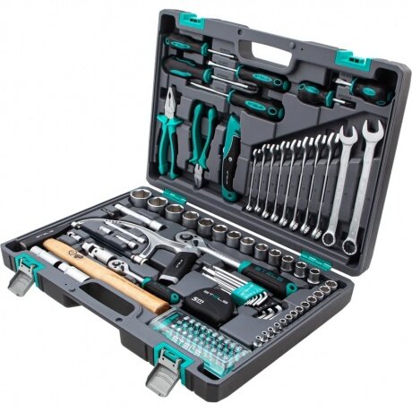 Набор инструментов, 1/2", 1/4", CrV, пластиковый кейс 98 предметов Stels