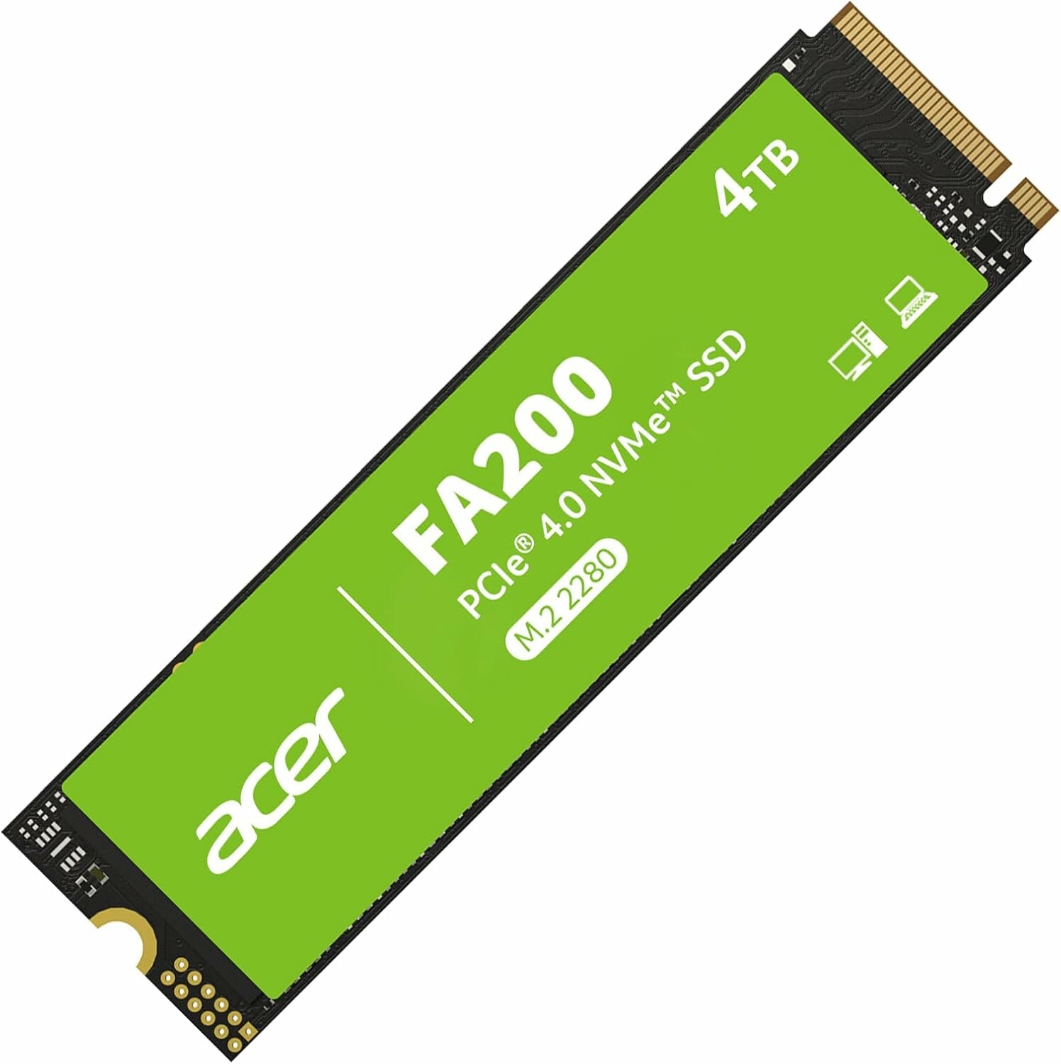 Твердотельный накопитель Acer FA200, 4ТБ, PCIe 4.0, NVMe 2.0, односторонний M.2