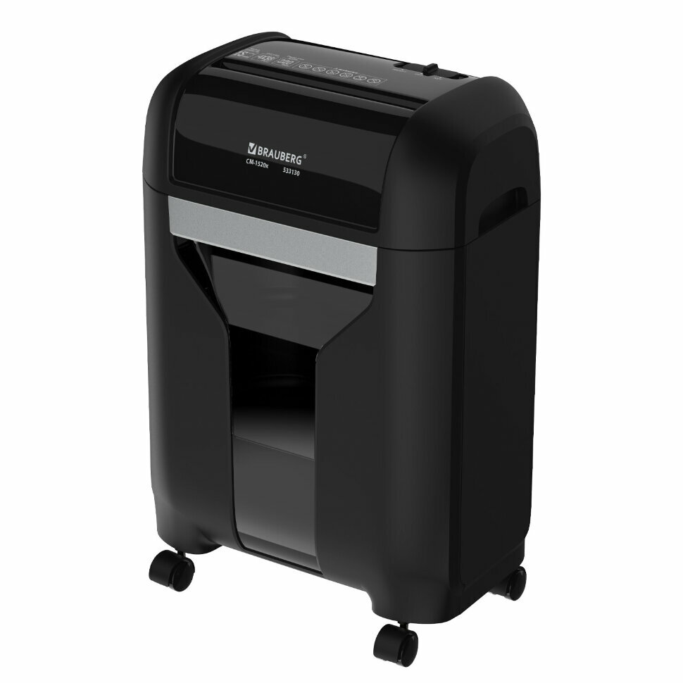 Уничтожитель (шредер) BRAUBERG PROFESSIONAL CM-1520x, "Heavy Duty", 4 уровень секретности, 4х28 мм, 15 листов, корзина 20 литров, 533130, 533130