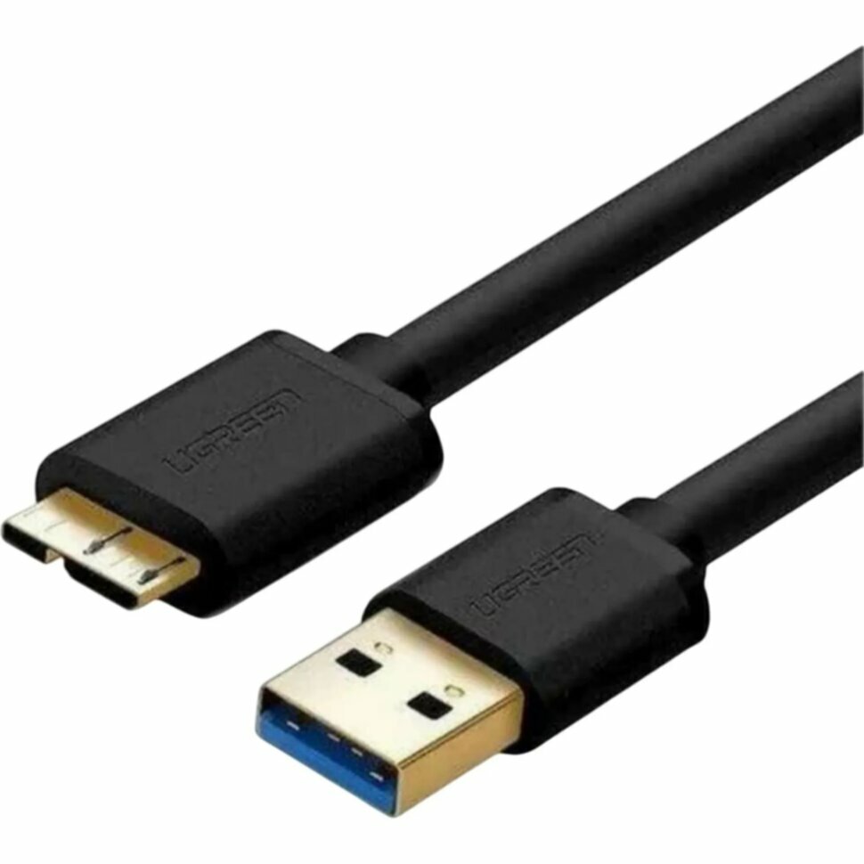 Кабель UGREEN US130 (10841) USB 3.0 A Male to Micro USB/B 3.0 Male 1м черн, 2418852