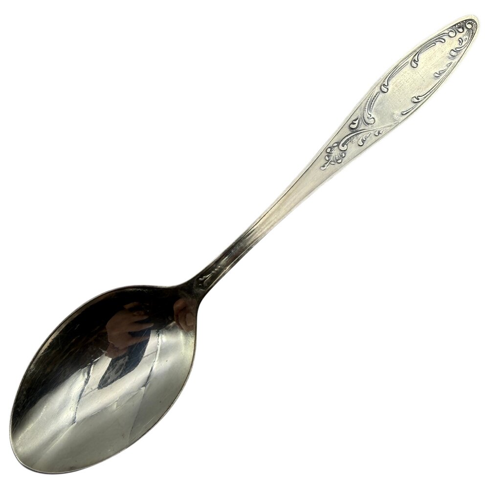 Ложка десертная "Пламя", 19.5 см, 1970-1980 гг, МНЦ, Кольчугино, СССР (цена 2-50)