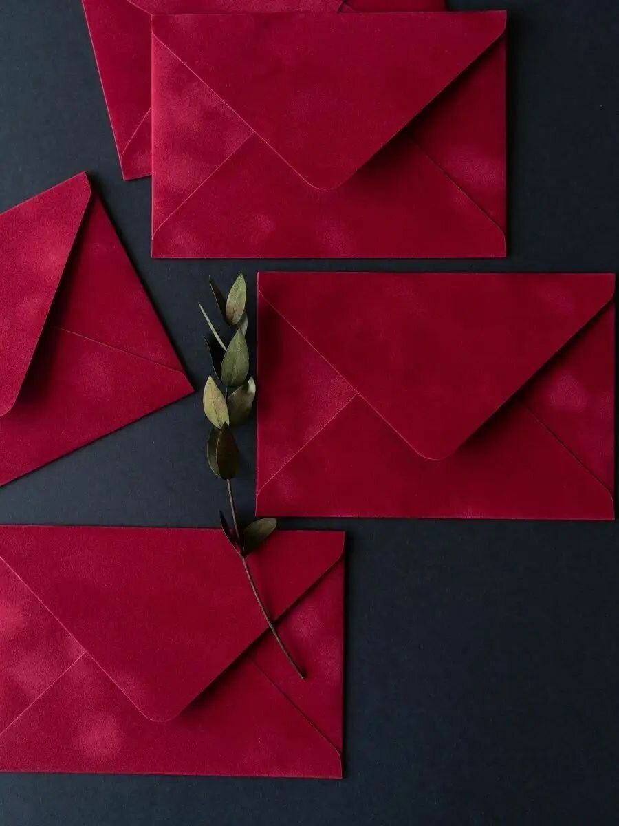 Конверты бумажные - бархатные, С6 под 10х15см (А6) - 10шт.