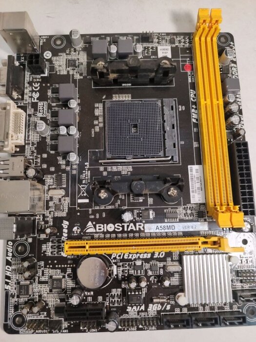 Материнская плата BIOSTAR FM2+ A58MD, A58, 2XDDR3, VGA\DVI, PCIe-x16, Sound, SATA,GLan