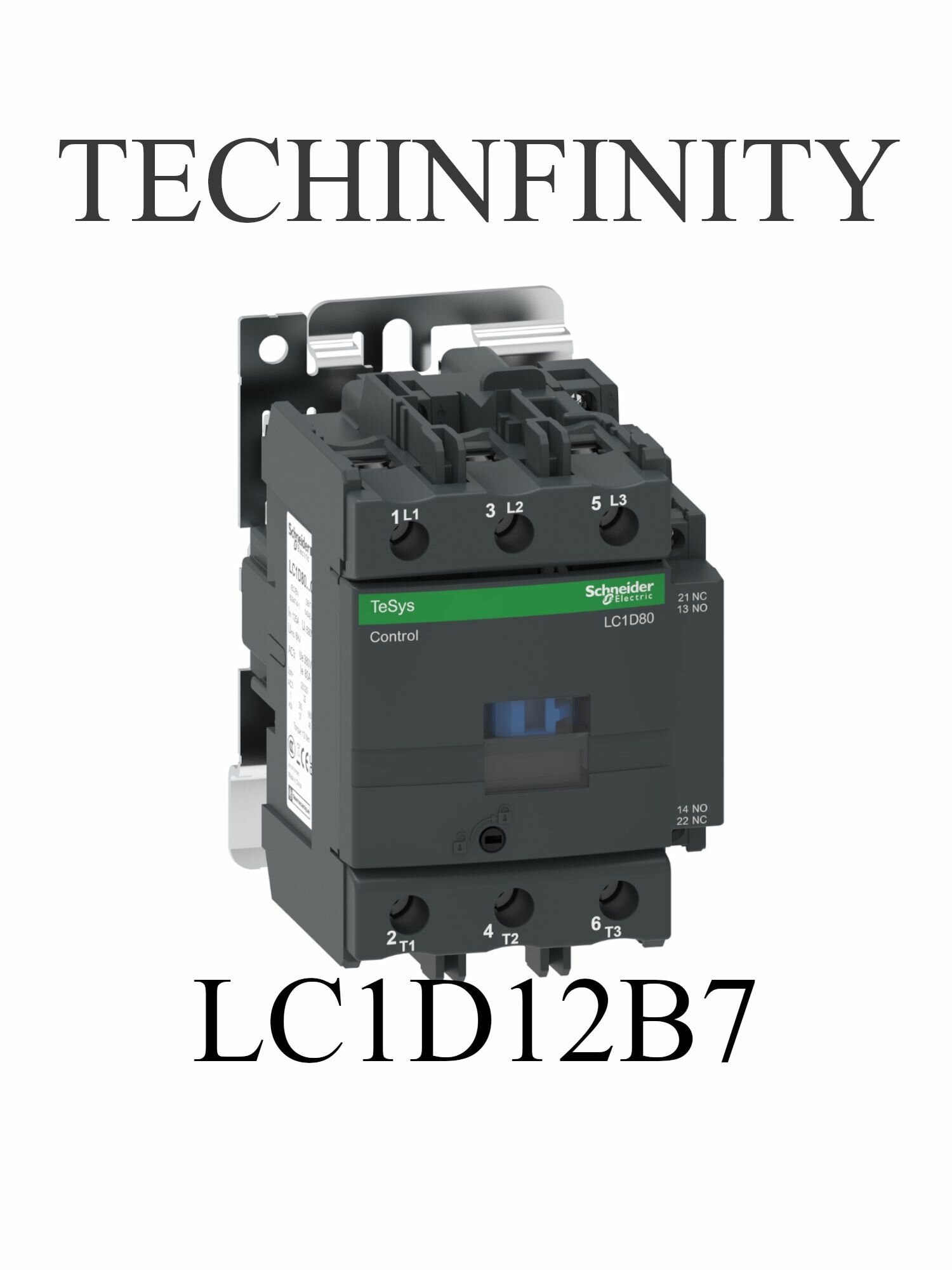 LC1D80M7C контактор силовой Schneider Electric TeSys D, 80А, 37кВт, катушка 220В AC, 1NO+1NC