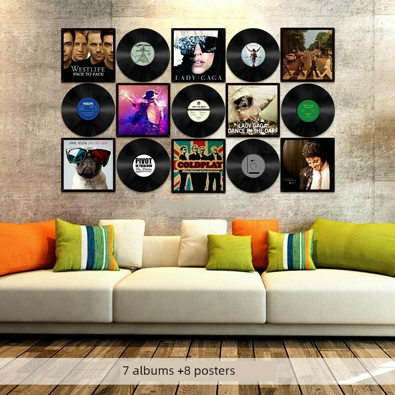 Виниловая пластинка в рамке, настенное искусство, постер для KTV, кафе, ресторана, бара, декор для стен в стиле инс,