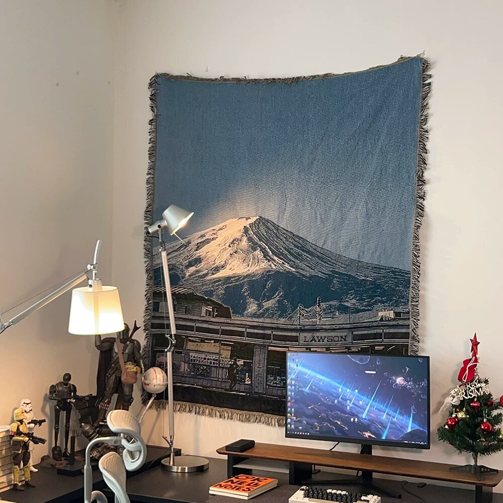 Японский элитный художественный гобелен Mount Fuji, ничего не разместить диван, одеяло, прикроватная ткань, подвесная