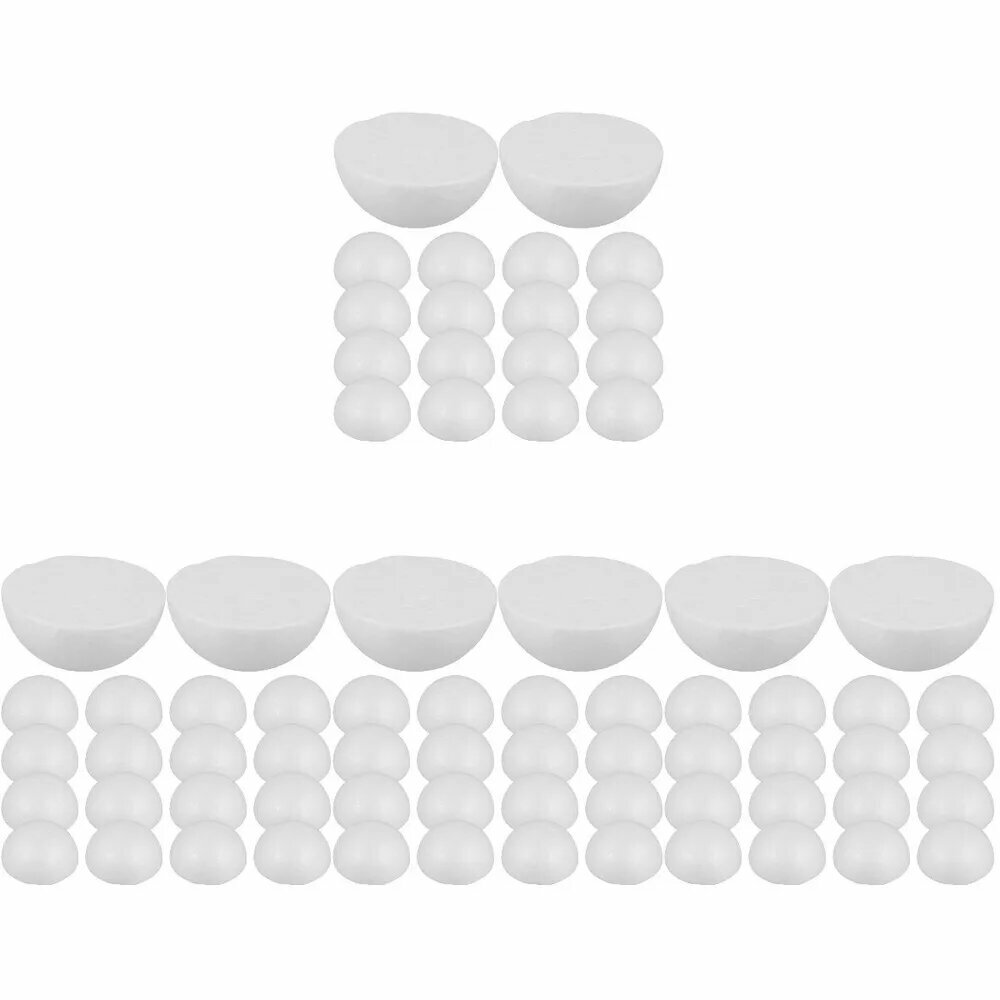 Белые полусферические пенопластовые заготовки для поделок и декорирования в наборе из 88 штук