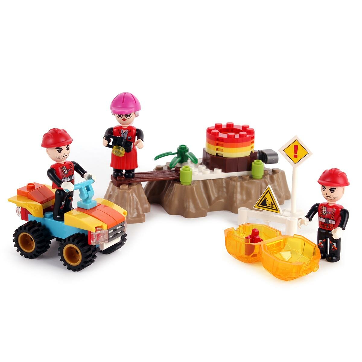 Конструктор блочный 'Volcanic Mining' 105 дет, пластик, 22х15х4см