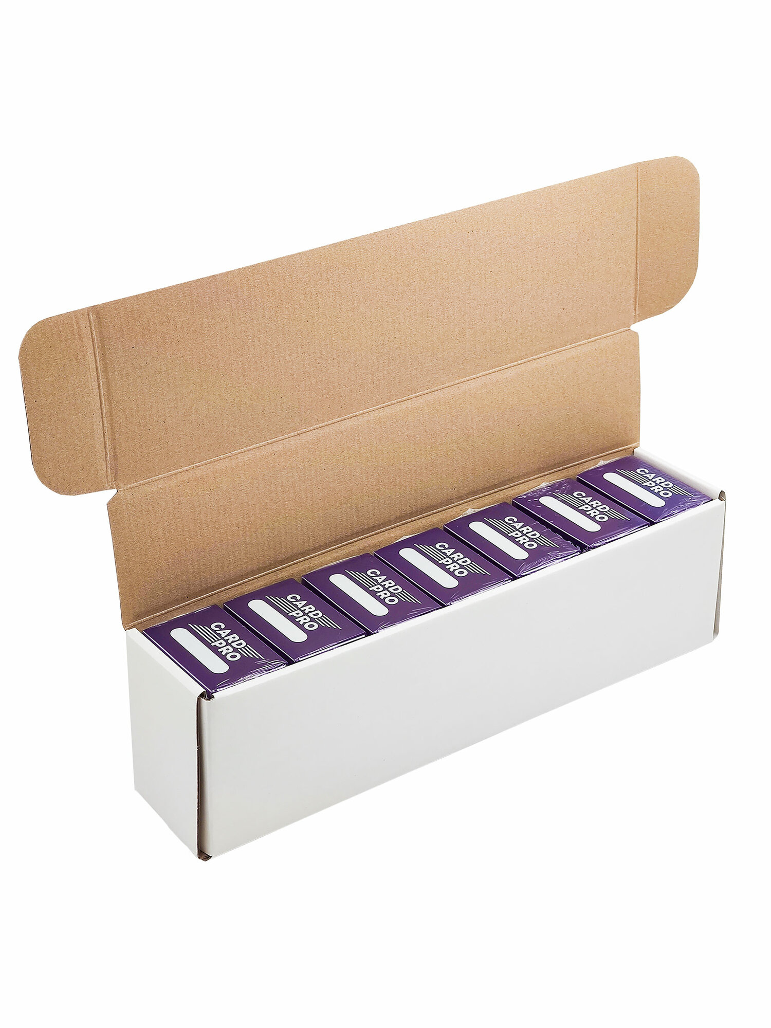 Комплект фиолетовых пластиковых коробочек MTGTRADE 7 шт. в большой картонной коробке - для карт MTG, Pokemon