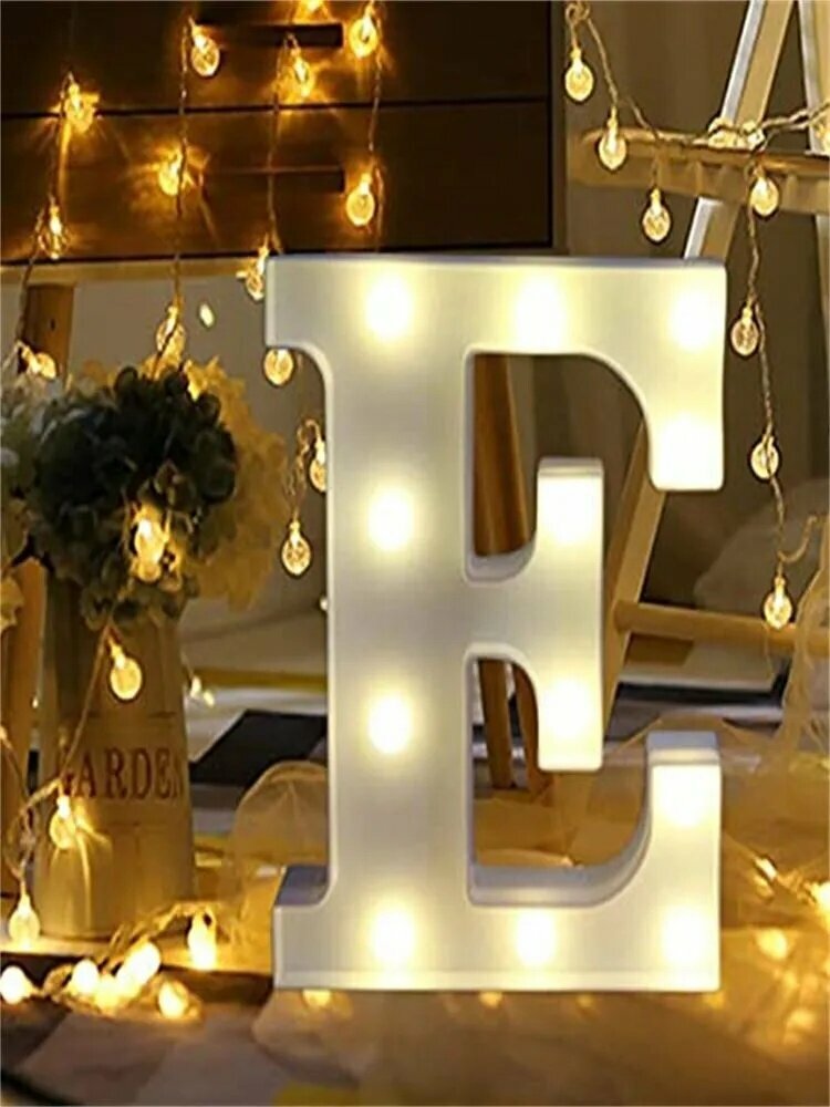 Большая светящаяся алфавитная декоративная вывеска "Любовь" LED A-Z, E