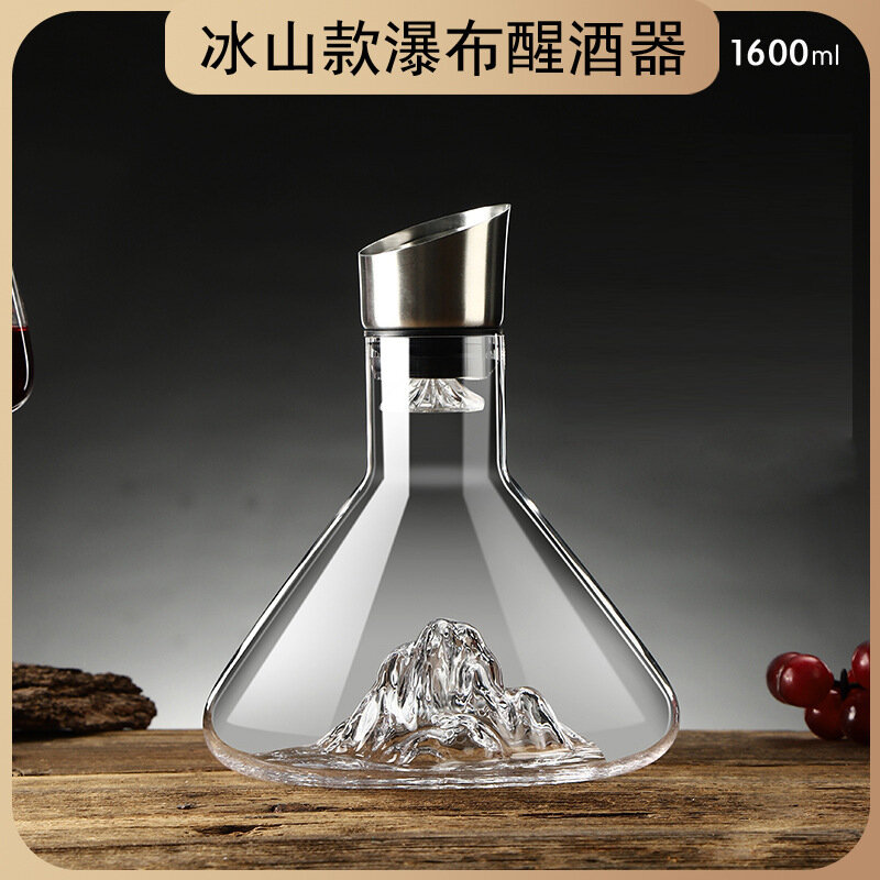 Декантер для воды Iceberg, хрустальное стекло, высококачественный золотой горный декантер для красного вина с быстрым фильтром, диспенсер для вина