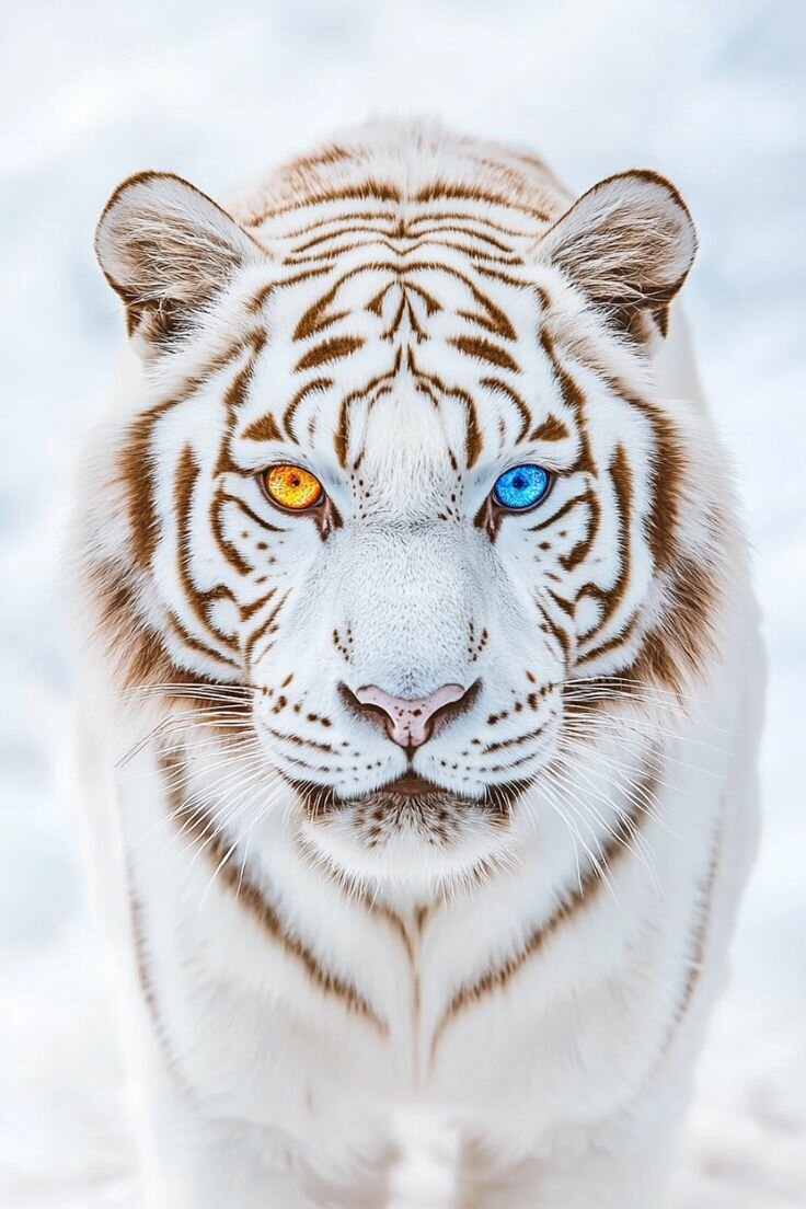 Алмазная живопись "Белый Тигр", 5D, круглая, 40x50 см. Производитель: Brose Art.