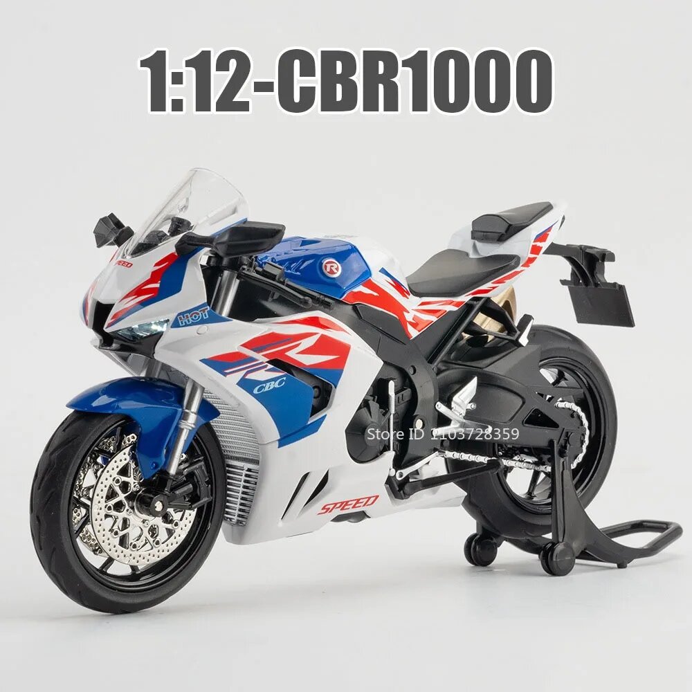 Масштабная Модель Мотоцикла Honda CB650 CBR1000 (1:12) — Металлический Корпус, Звуковые И Световые Эффекты, Амортизация