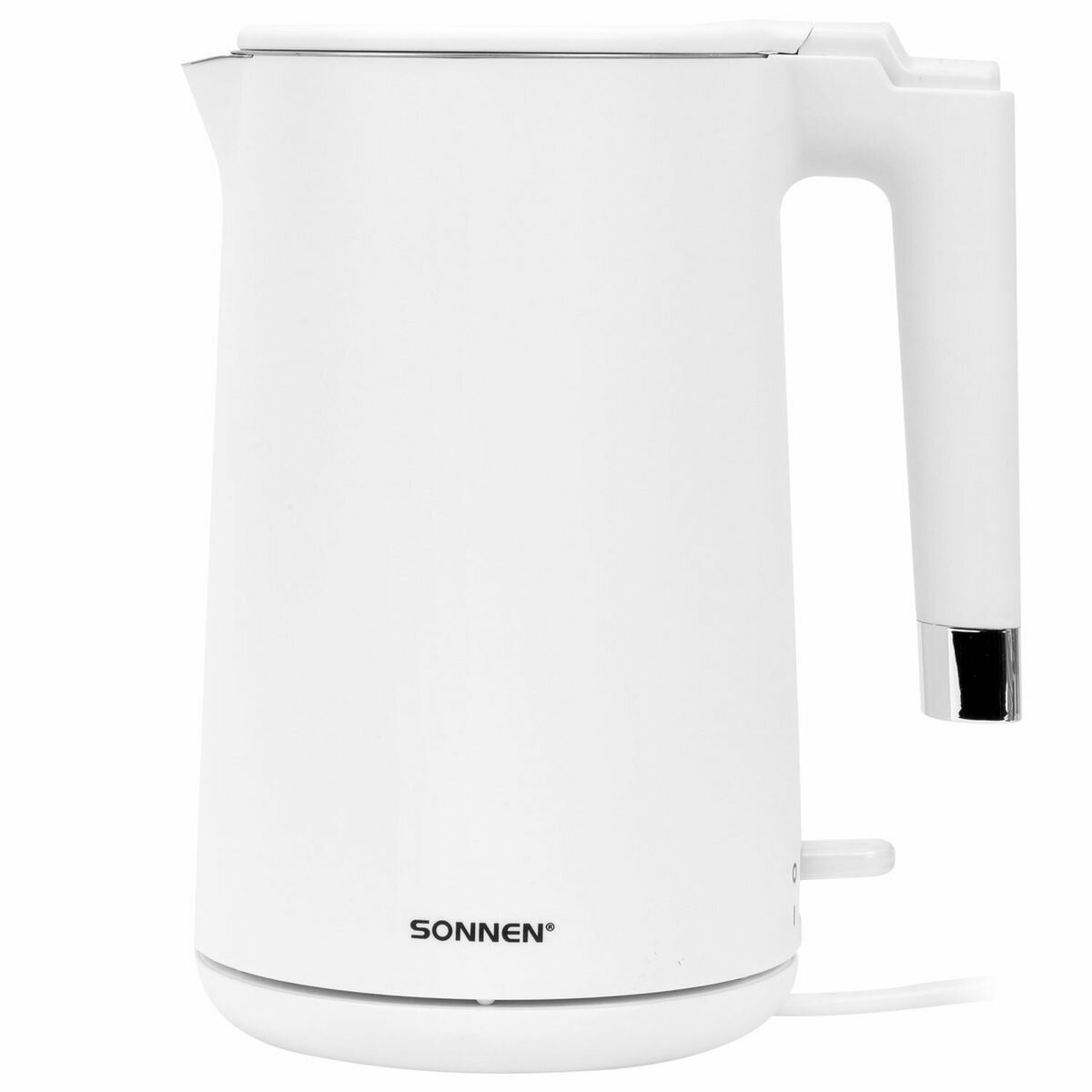 Чайник электрический с двойными стенками Sonnen KT-8719W, 1,5л, 2200Вт, белый (454691)