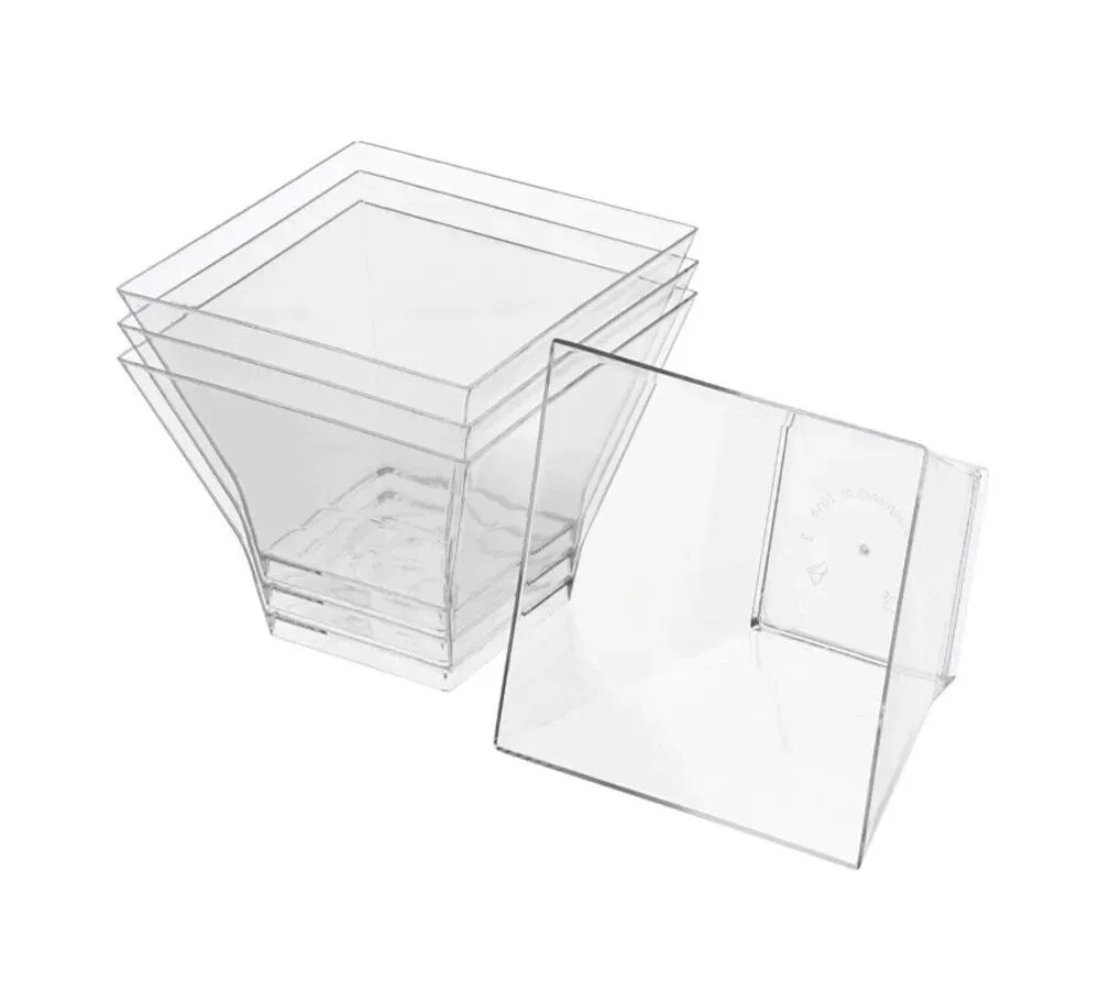 Форма для фуршета одноразовая Vzlp Пагода из полистирола прозрачная 60мл, 50шт