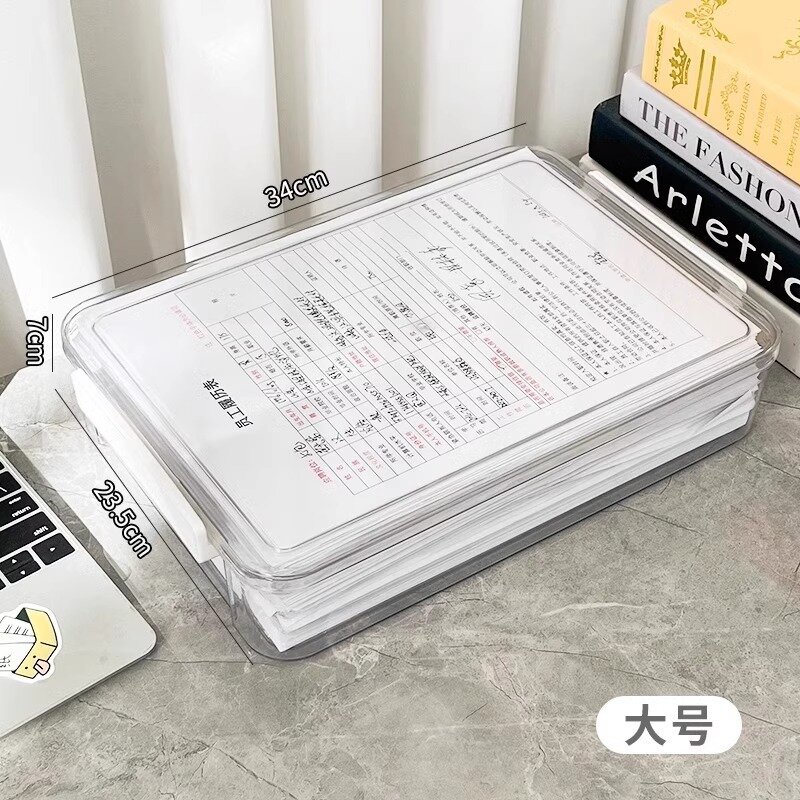 Органайзер для хранения тестовых бумаг, большая прозрачная пластиковая книга регистрации для дома, коробка для хранения дипломов средней школы формата A4