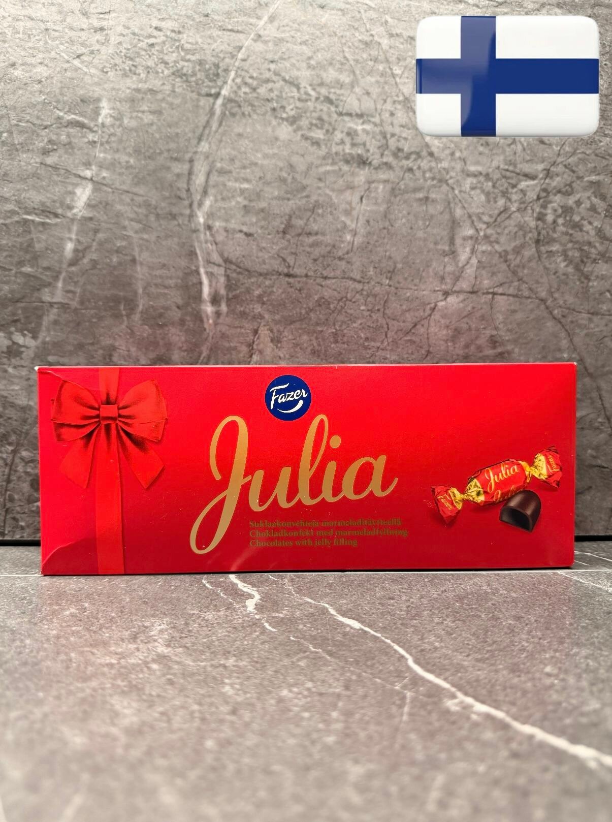 Конфеты Julia Fazer темный шоколад с мармеладной начинкой 295 гр.