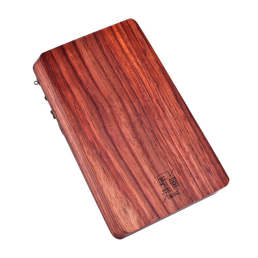 LINGTING K17A 17-клавишное портативное пианино с большим пальцем, материалом Mbira Sanza Padauk, с сумкой для хранения, чехлом для переноски, наклейками для нотной тетради, молоточковой настройкой, звукоснимателем, аккомпанементом