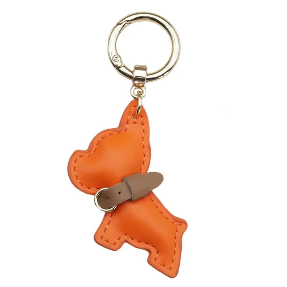 Брелок-подвеска Французский бульдог , Оранжевый - Золотистый цвет