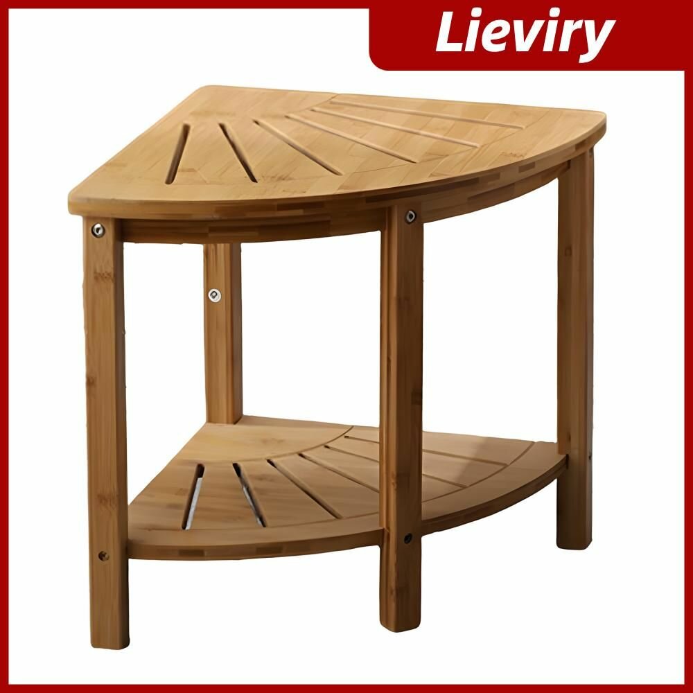 Противоскользящая угловая скамейка для душа, из бамбука, для дома и больницы