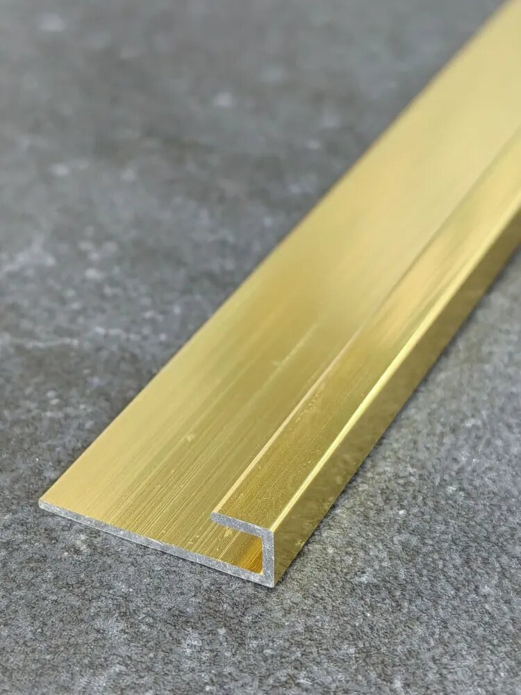 Профиль L-образный для стекла из анодированного алюминия 3,6мм 2,7м Золото глянец