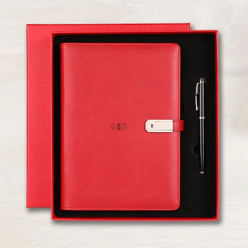 Ежедневник Power Notebook красный в подарочной коробке с ручкой, формат А5