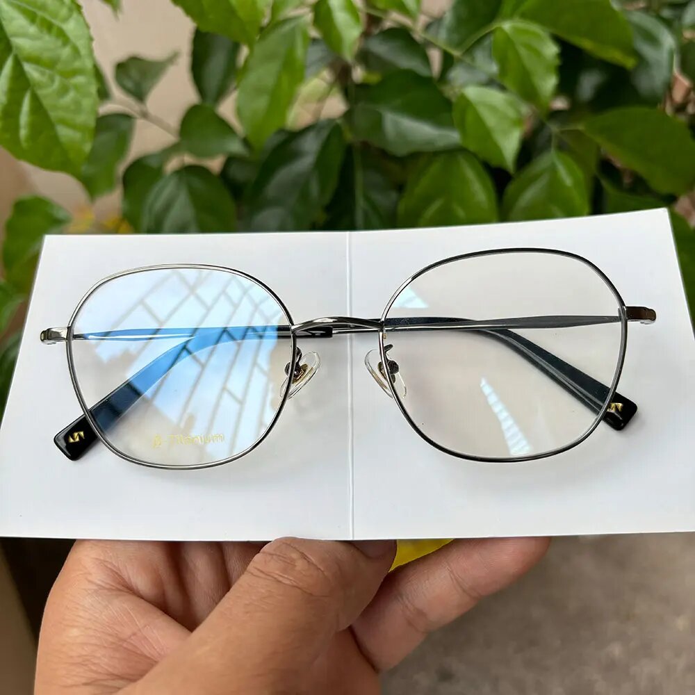 Мужские большие оправы OOBRANDOO из нержавеющей стали матовые черные gunmetal grey