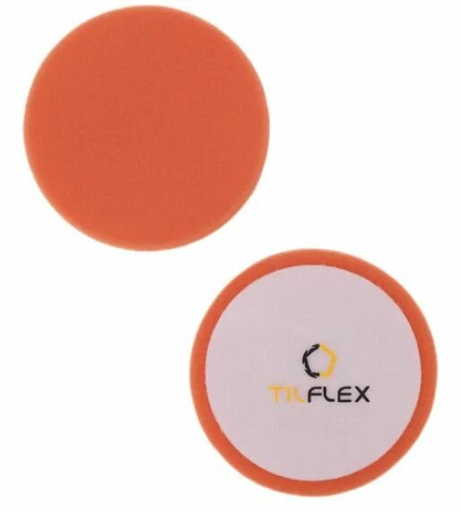 TILFLEX Круг полировочный 150мм, липучка 125мм, оранжевый (medium). Толщина 30мм (плоский)