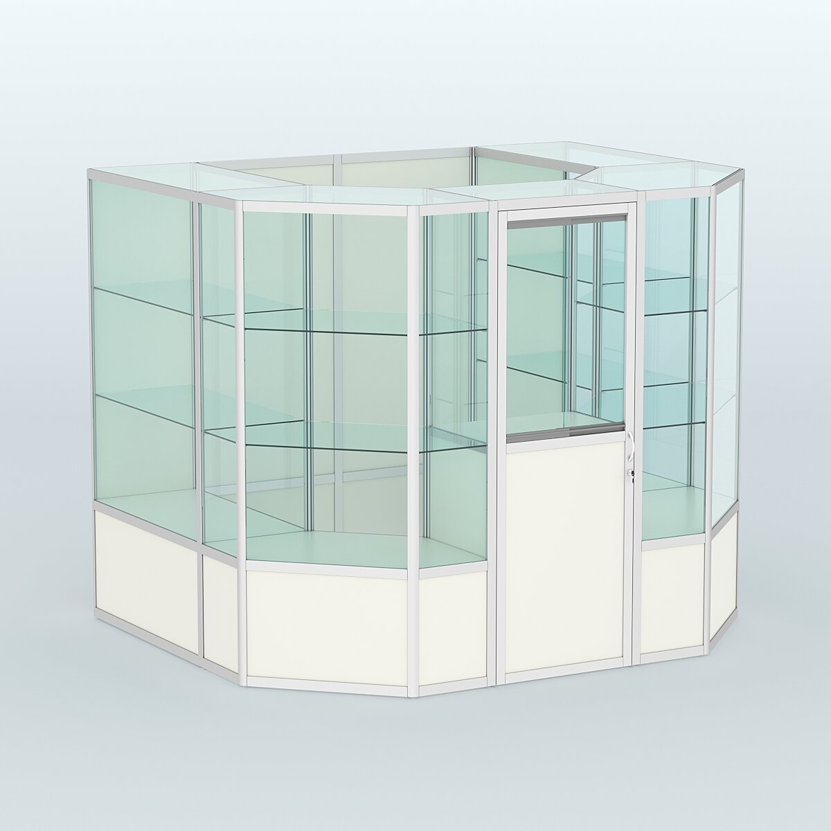 Павильон из профиля пристенный №7б (4,32 кв. м), Белый