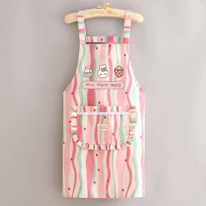 Фартук для работы на домашней кухне и в сфере общественного питания, холщовый фартук с длинными рукавами, устойчивый к пятнам, дышащий, свежий стиль, фартук для взрослых.