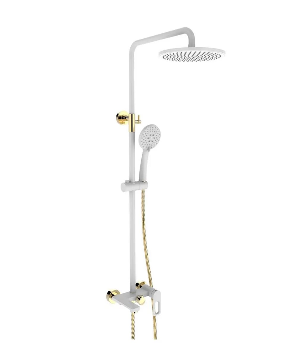 Душевая система с тропическим душем Vieir V293562-FE Белый/Золото