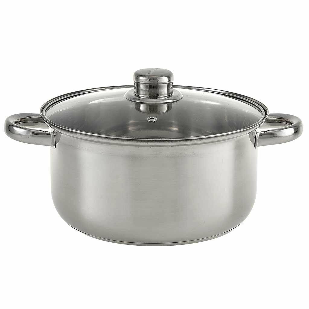 WEBBER BE-158/2 Кастрюля из нерж стали со стеклянной крышкой (d 22; 4.2 л) (12)