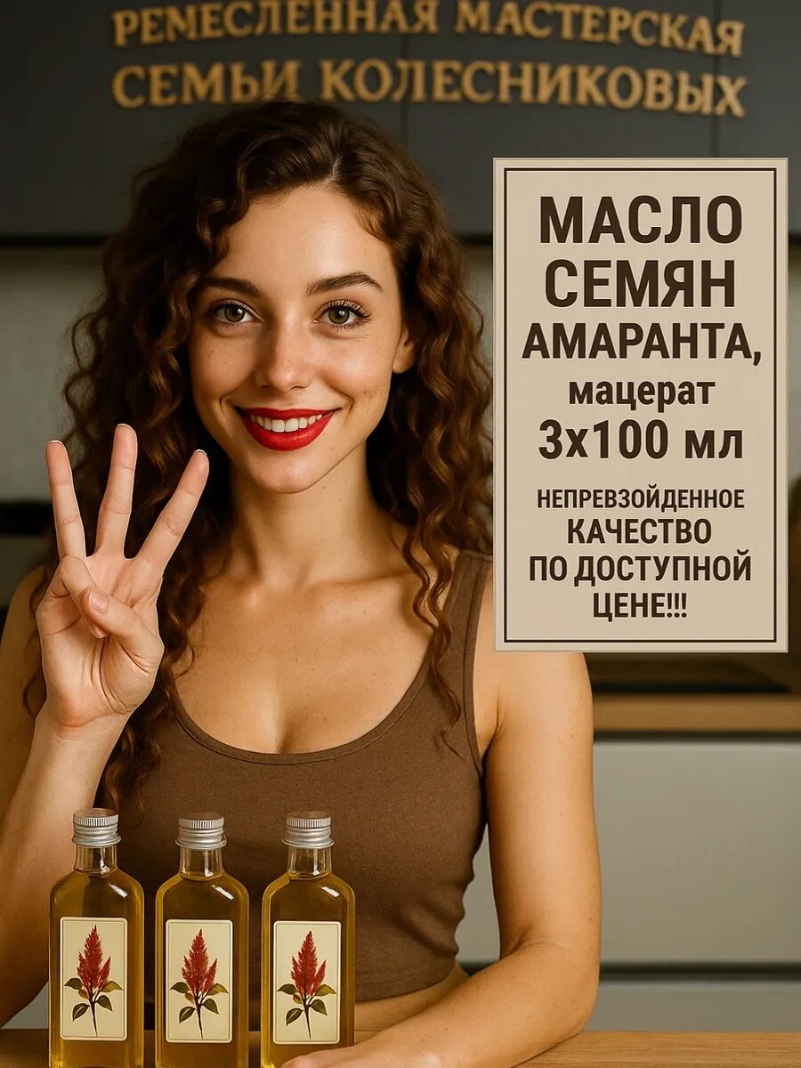 Амарантовое масло - Мацерат. 3х100 мл.