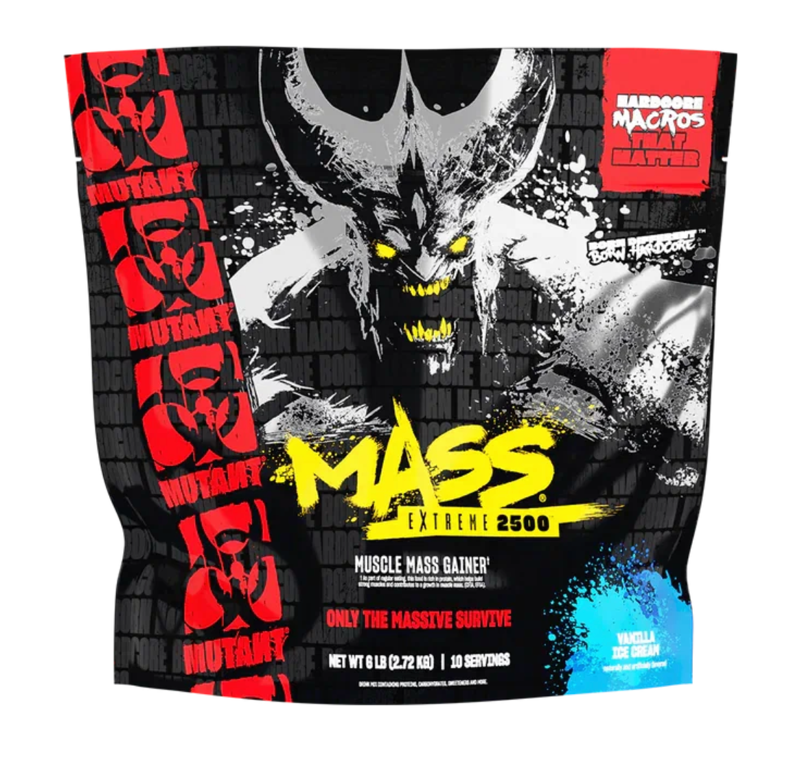 Гейнер Мутант Масс Mutant Mass XXXTREME - 2720 г, ванильное мороженое (6lb)