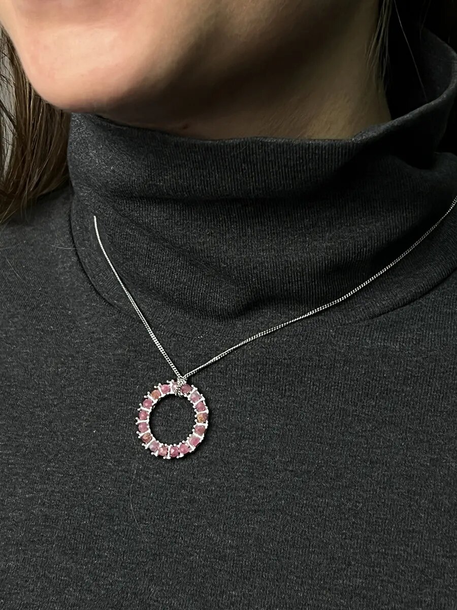 Подвеска, серебро, 925 проба, родирование, сапфир