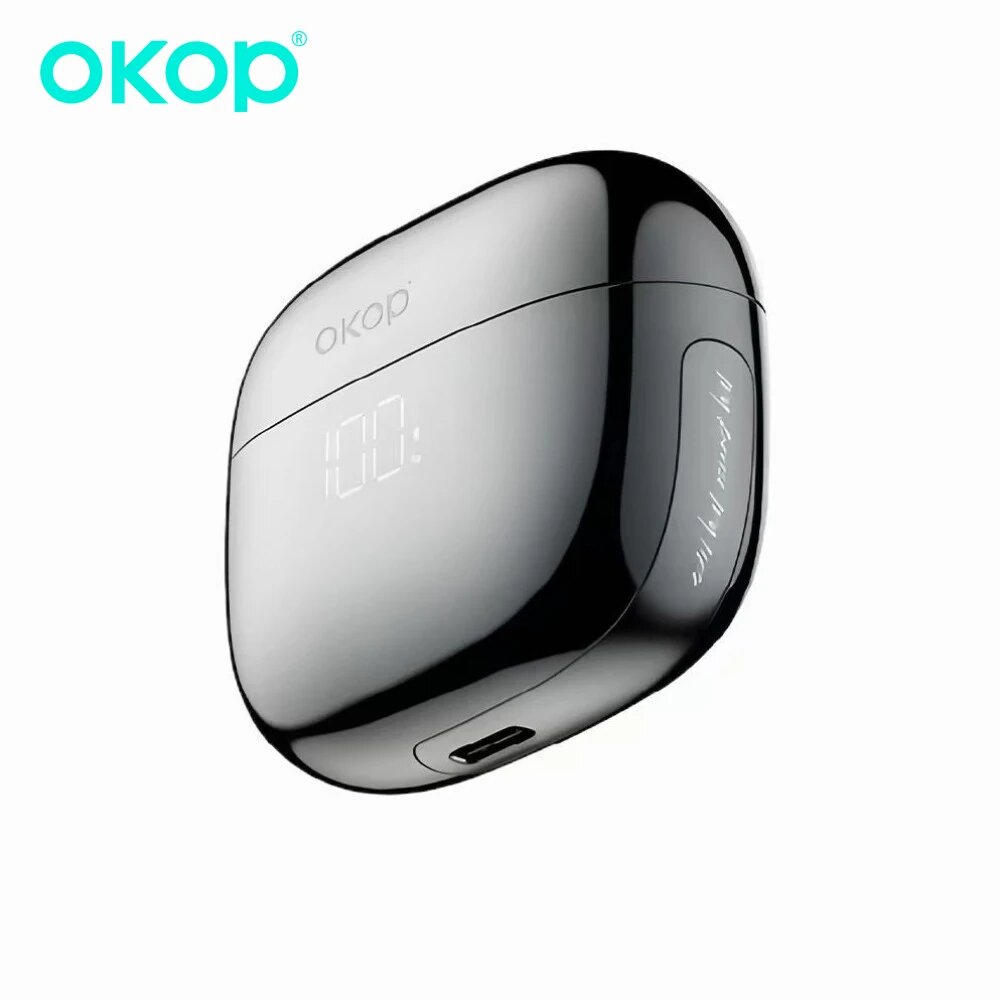 OKOP Bluetooth Headset, Music Digital Display Headset, Bluetooth 5.3 Call Headset, Comfortable Wearing Noise Reduction AI Headset