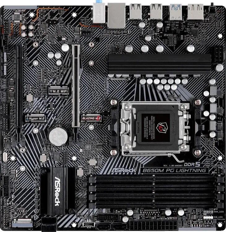 B650M PG Lightning WiFi / Материнская плата ASRock B650M PG Lightning WiFi (AM5, AMD B650, 4xDDR5-52