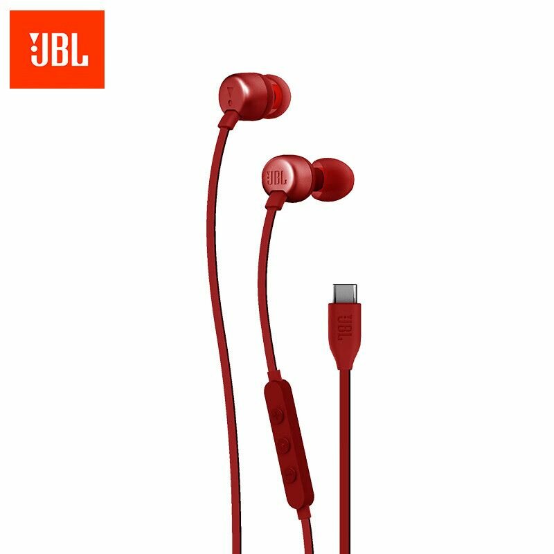 Наушники проводные JBL Tune 310C, красный , внутриканальные