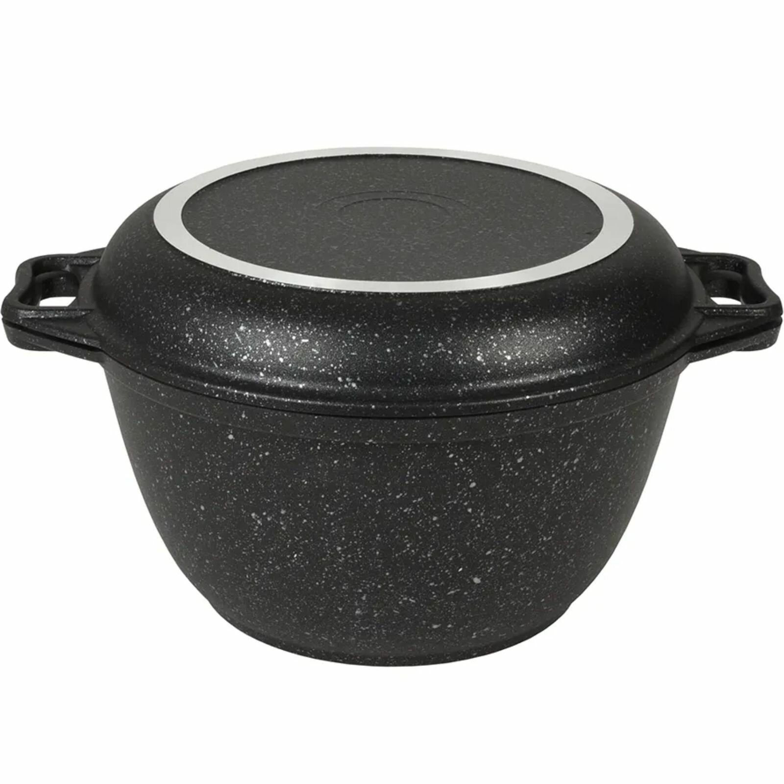 Казан-Кастрюля 3л d230 h122 АП Темный Мрамор Мет/Кр-Сковорода Ровное Дно Kukmara КМТ34А