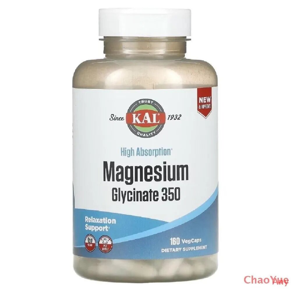 KAL Magnesium Glycinate 350 Магний Глицинат 350 160 капсул для Relaxation Support