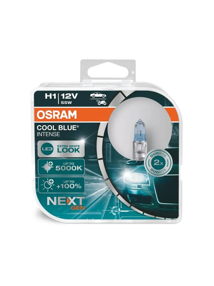 Лампа 12V H1 55W P14,5s 5000K OSRAM COOL BLUE INTENSE 2 шт.