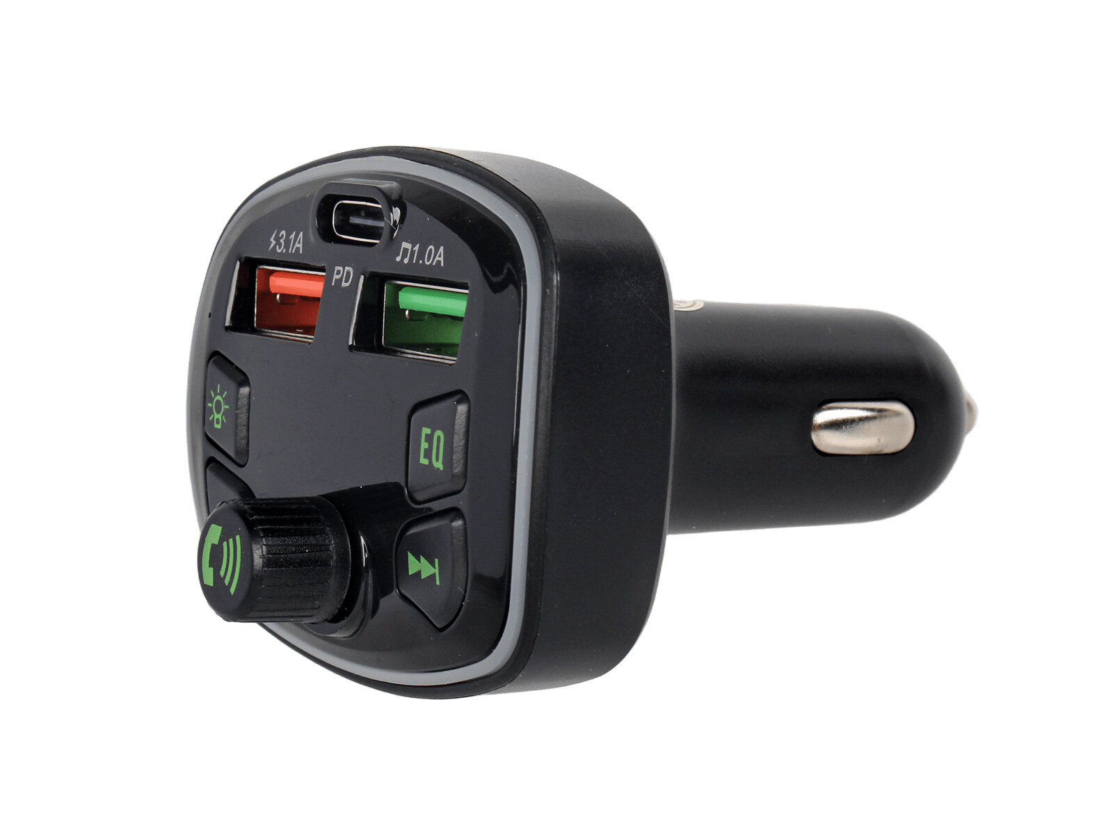 Адаптер Bluetooth FM трансмиттер 2USB 1.0, 3.1А 12-24V