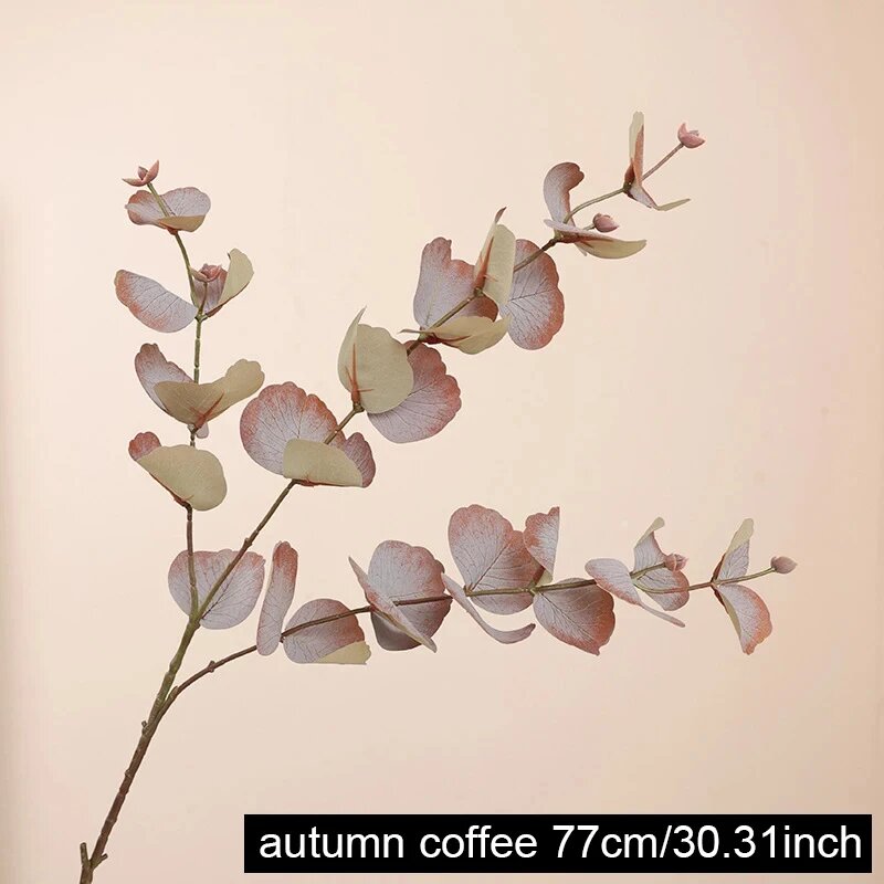 2023 New artificial Eucalyptus tree branch Round leaves Money leaf Retro plant Wedding Home Shop decoration fake flower foliage